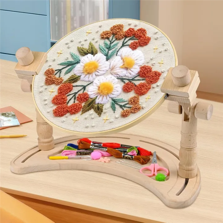 Embroidery Hoop Stand Adjustable - 360°Rotated Embroidery Frame Stand ...
