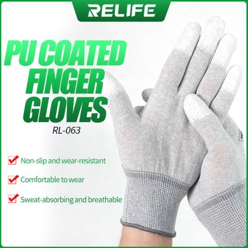 Anti-static Gloves Electronic Working Gloves PU Coated Finger ...