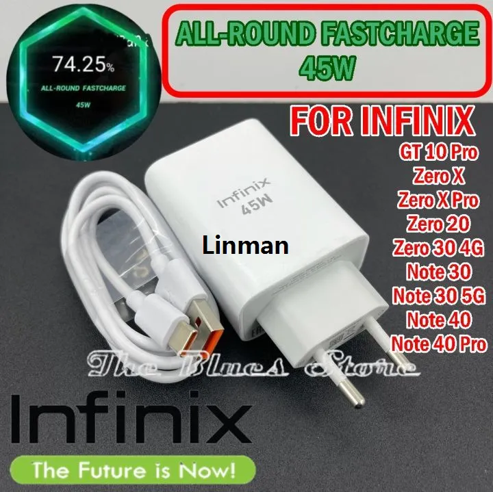 Linman Infinix Original 45w Watt Charger Power Adapter infinix 45w 70w ...