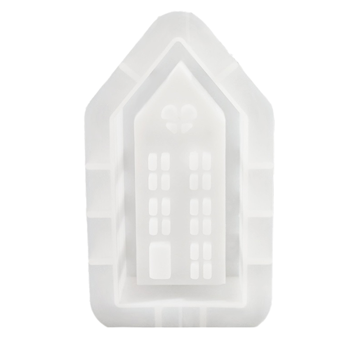 House Candle Holder Silicone Mold DIY Handmade Window Houses Plaster ...