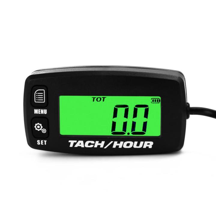 Lightweight Portable Backlit LCD Digital Tach Hour Meter Tachometer ...