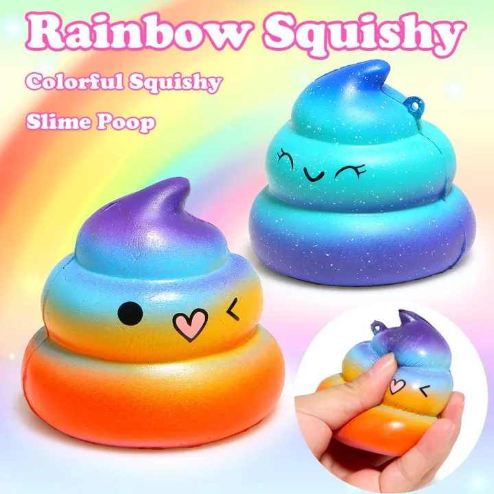 Rainbow Soft Squishy Colorful Slime Poop Slow Rising toy | Daraz.lk