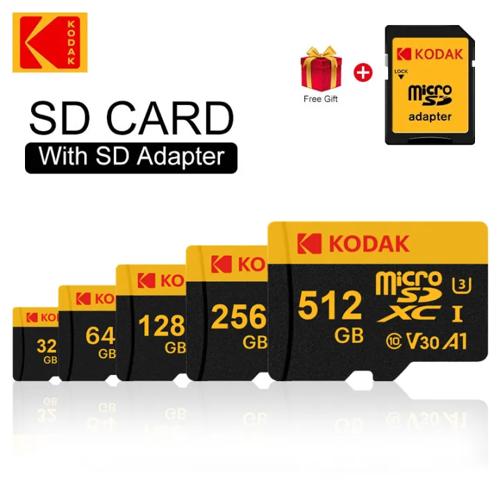 KODAK SD Card 512GB 256GB 128GB MicroSD V30 U3 Flash Memory Card 32GB ...