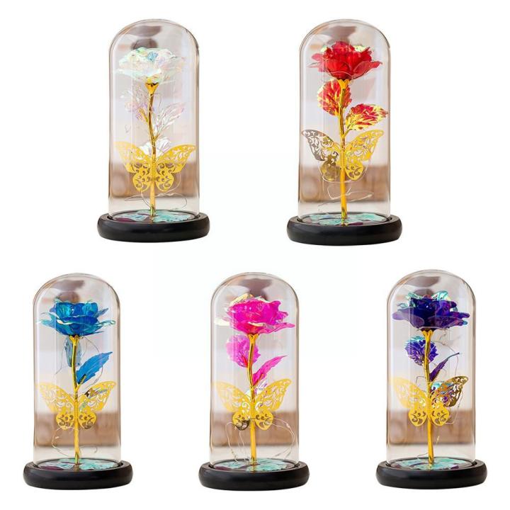 Led Eternal Rose Light Valentines Day Gift For Girlfriend Foil Flower ...