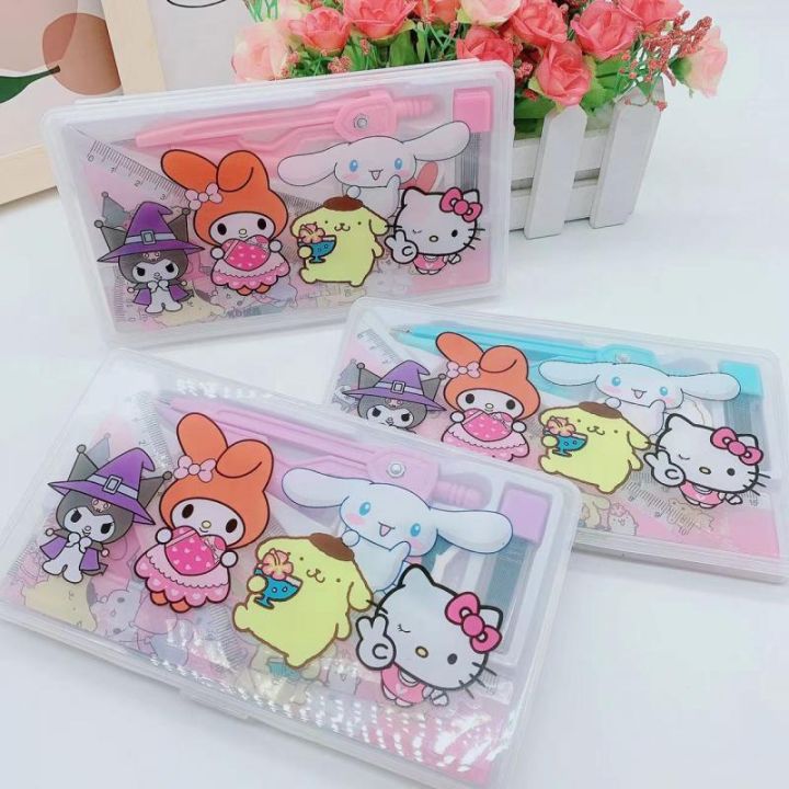 ☟Sanrio Compasses Kuromi My Melody Cartoon Set of 7 Sets of Compass ...