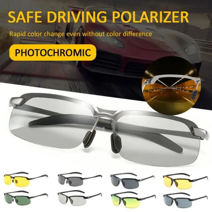 Photochromic Sunglasses Male woman Polarized Driving Chameleon Glass ...