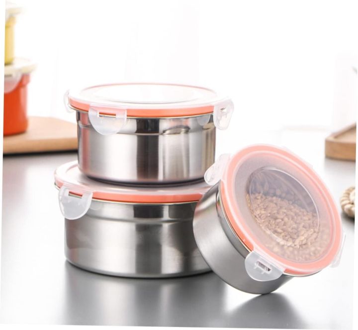 Stianless Steel Fresh Box Food Container 3 Pcs Set Heavy & Good Quality ...