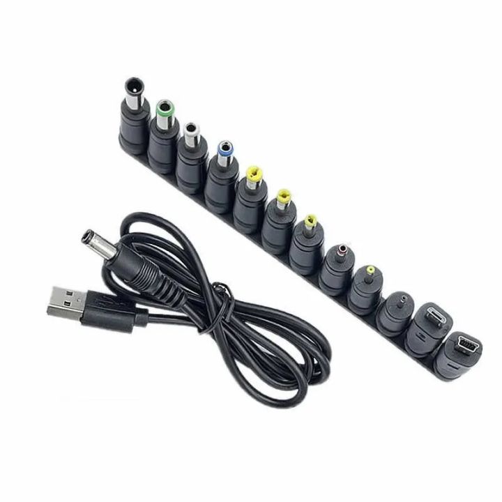 12 in 1 USB 5V to DC Power Cable Universal USB to DC Jack Charging ...