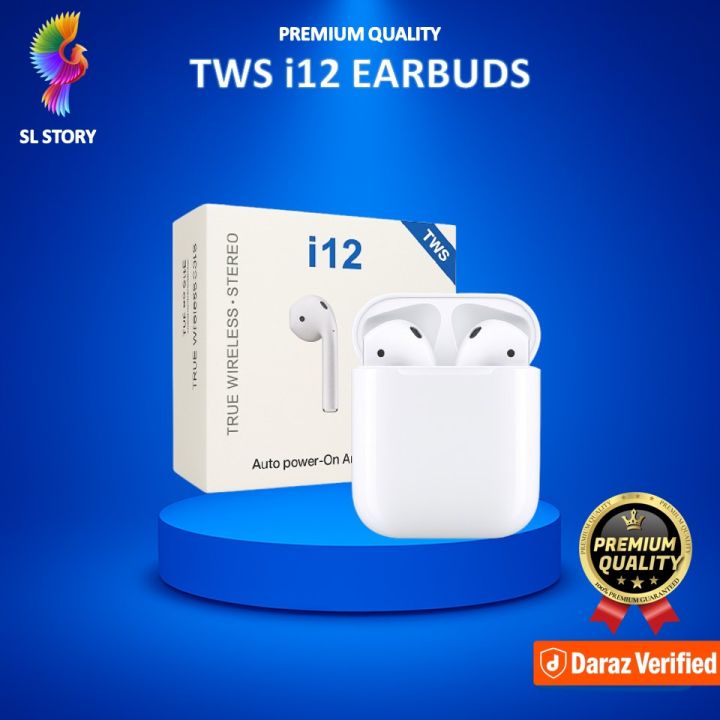 i12 TWS Wireless Bluetooth 5.0 Earbuds | Touch Control | Universal | A+ ...