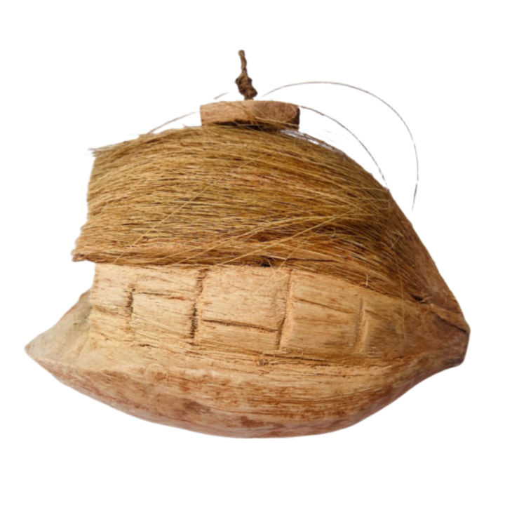 Coconut Husk Bird nest Squirrel (ලේනා) cage Natural Bird House Outdoor ...