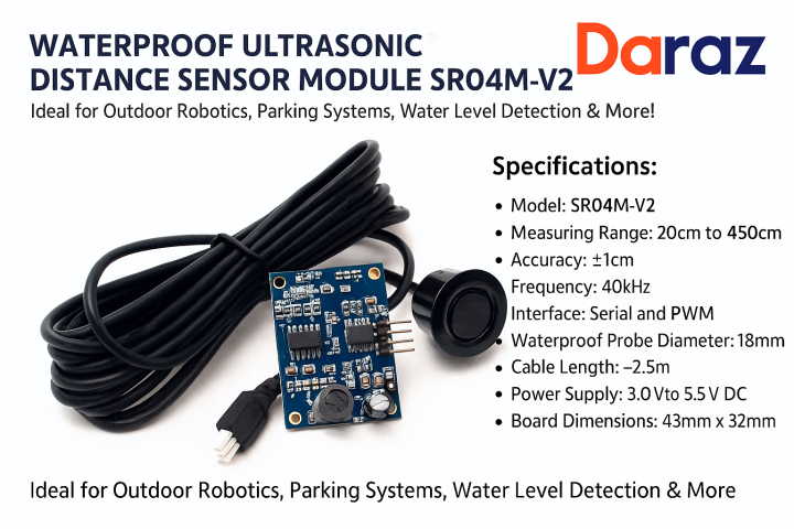 WATERPROOF ULTRASONIC DISTANCE SENSOR MODULE SR04M-V2 | Daraz.lk