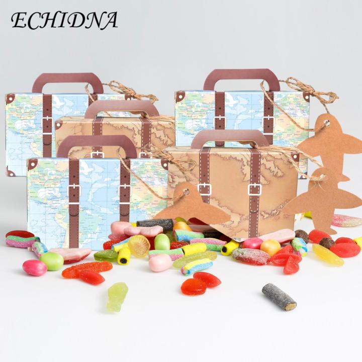 50pcs Vintage Mini Suitcase Candy Box with Tags Burlap T Wedding ...
