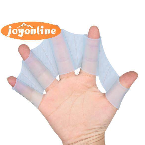 Silicone Hand Swimming Fins Flippers Swim Palm Finger Webbed Gloves ...