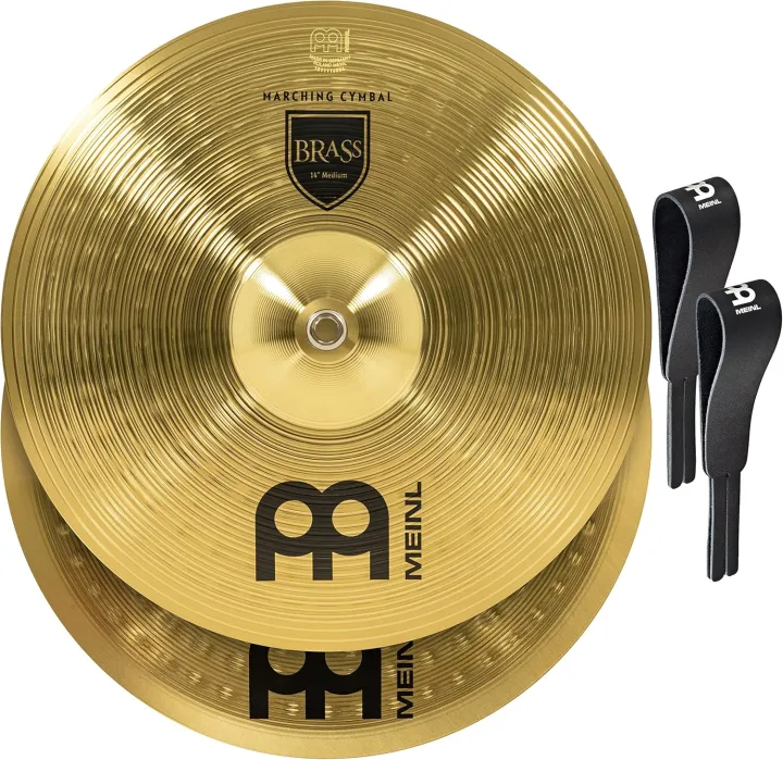 B grade Meinl 14” Marching Cymbal Pair with Straps - Brass Alloy ...