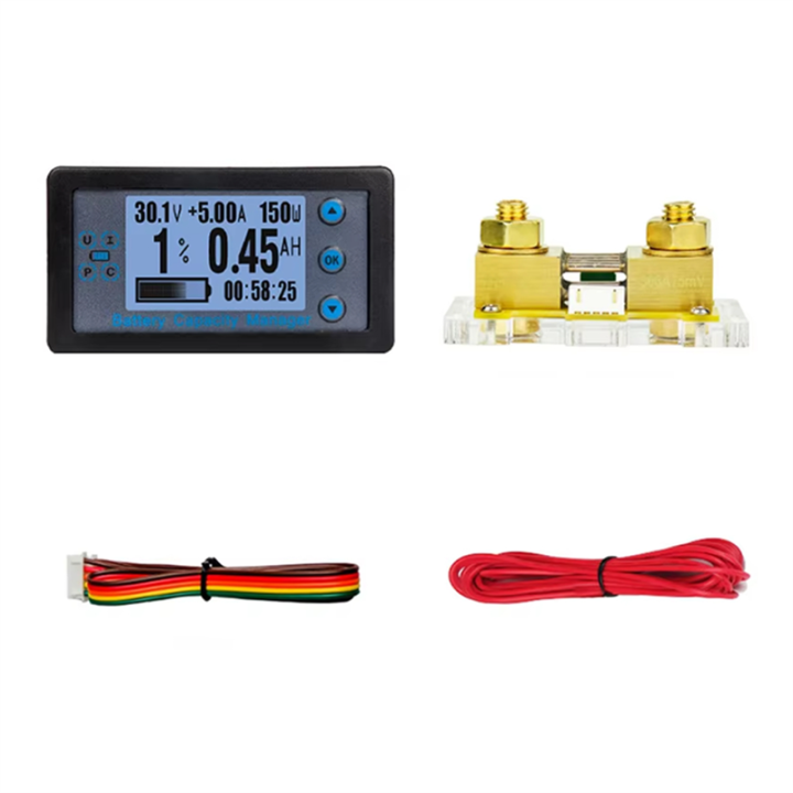 DC 8-120V Digital Energy Meter Multifunctional Coulombometer Ammeter ...
