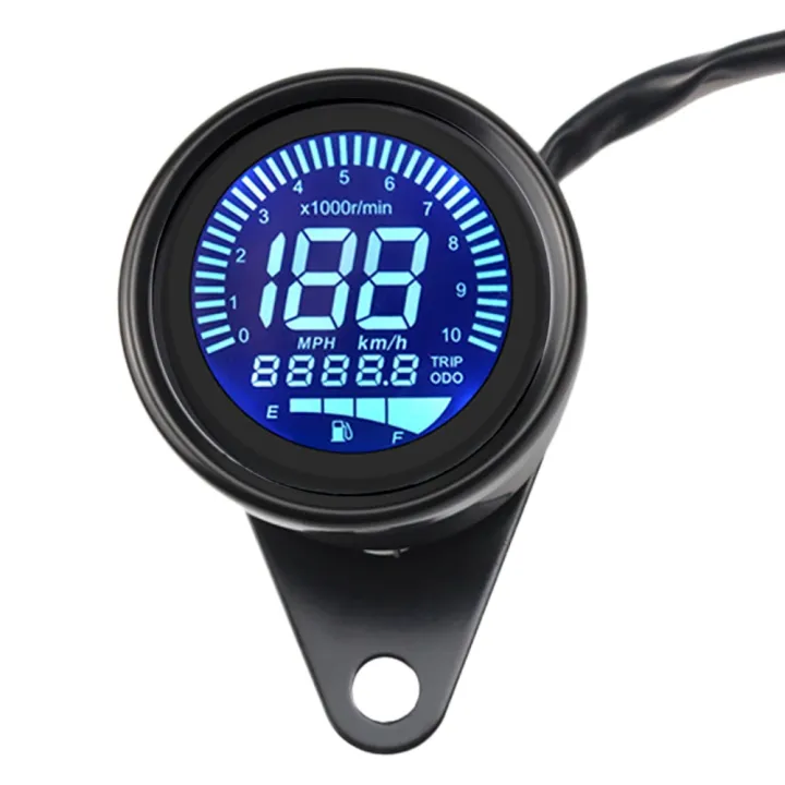 Universal Motorcycle Digital Speedometer Retro LCD Odometer Scooter ATV ...