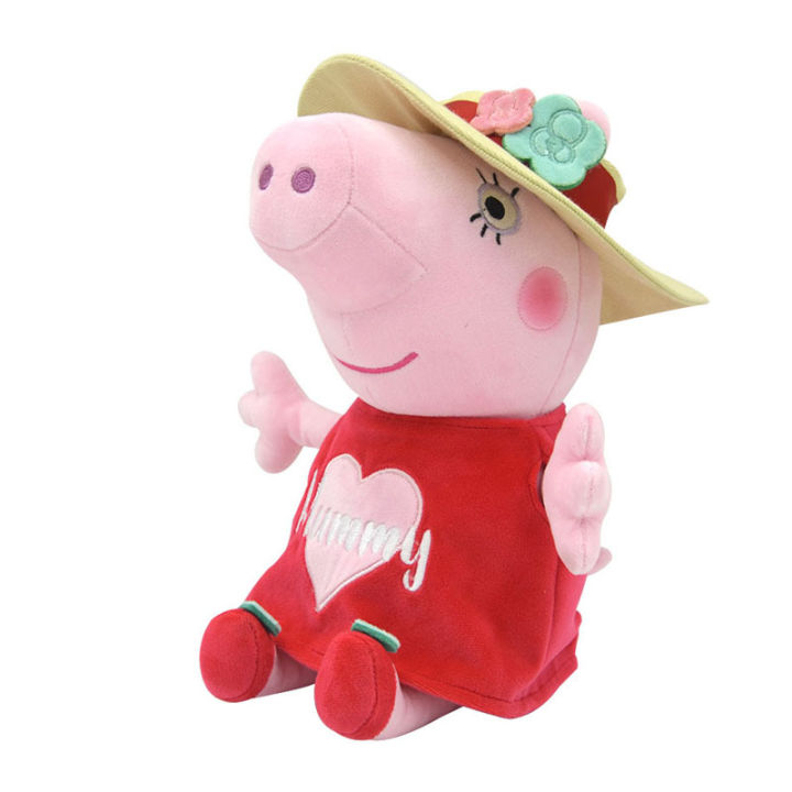 Peppa Pig 30CM Plush Stuffed PP Cotton New Clothing Doll Pig Mom And ...