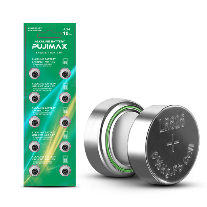 PUJIMAX 10pcs lr626 watch battery pack 1.5v alkaline button batteries ...