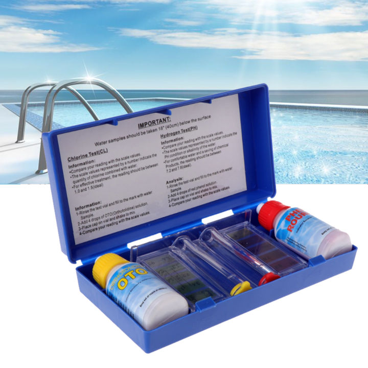 YIERYI Swimming Pool Water Testing Kit PH Chlorine Water Quality Test ...