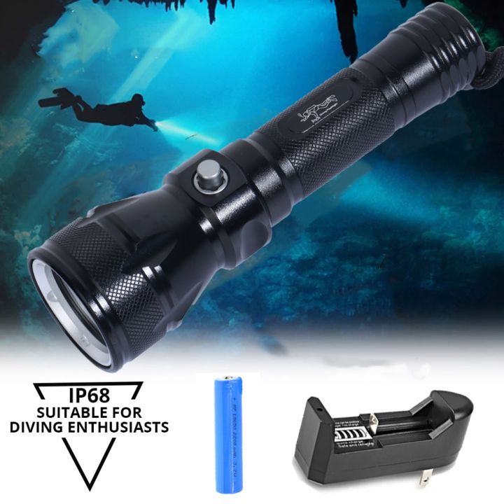 E2 LED Underwater Scuba Lamp Diving Flashlight edc IPX8 Torch Diving ...