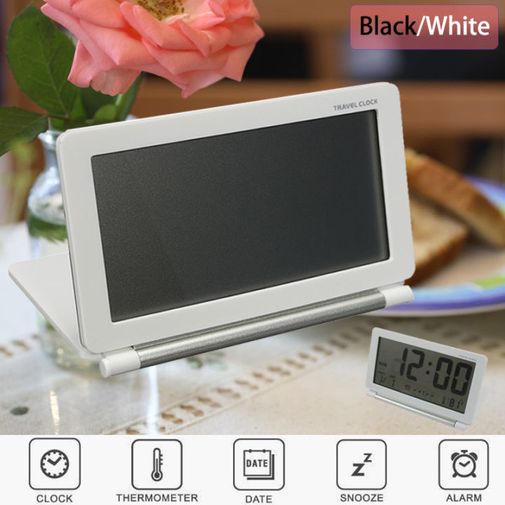 LCD Furniture Digital ElectronicTravel Clock Folding Trip Alarm Clock ...
