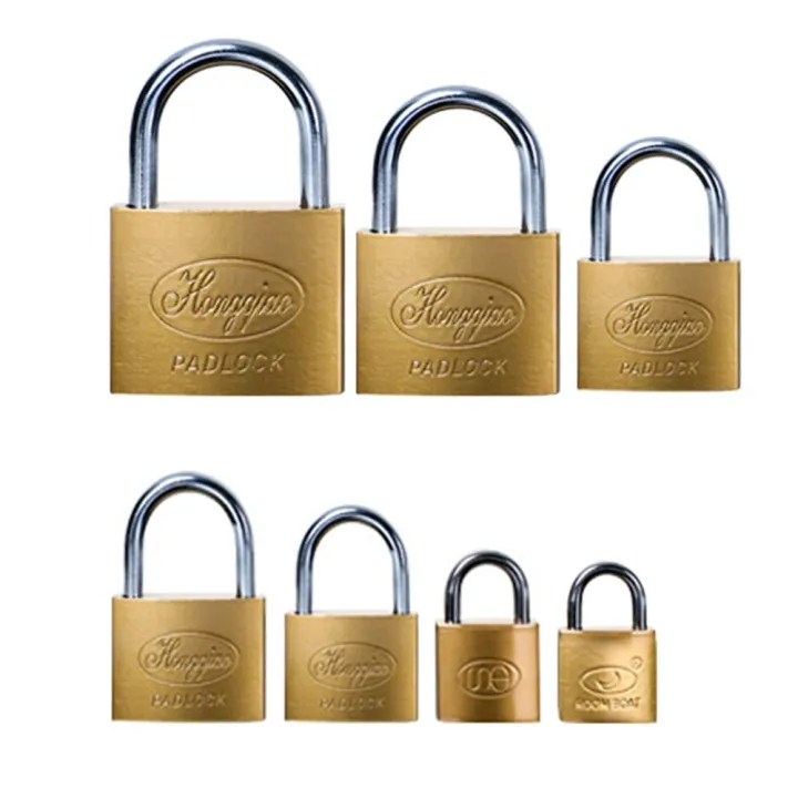 Mini Hardware Copper Padlock Small 3Keys Brass Padlock Copper Lock ...
