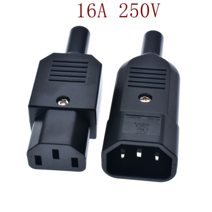 16a 250v Iec Straight Cable Plug Connector C13 C14 Female Male Plug ...