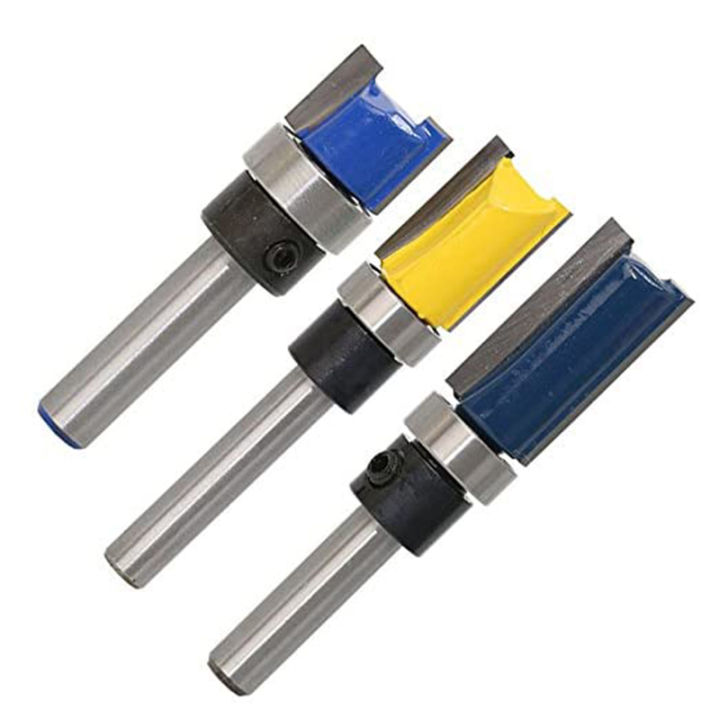 3Pcs 1/4 inch Shank Flush Trim Router Bits Pattern Template Router Bit ...