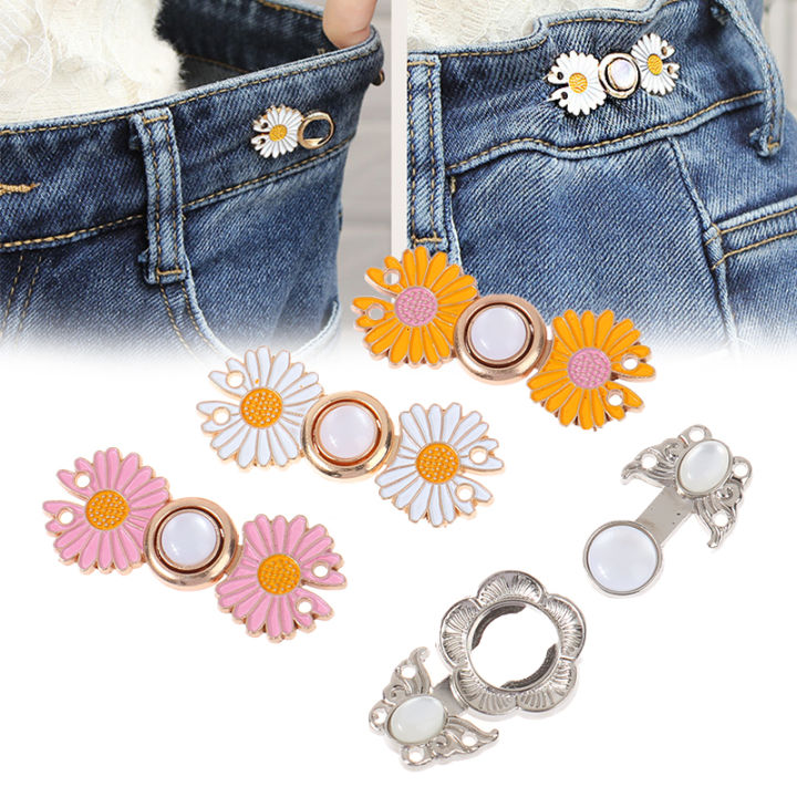 Tighten Waist Button For Women Skirt Pants Jeans Adjustable Waist Clip ...