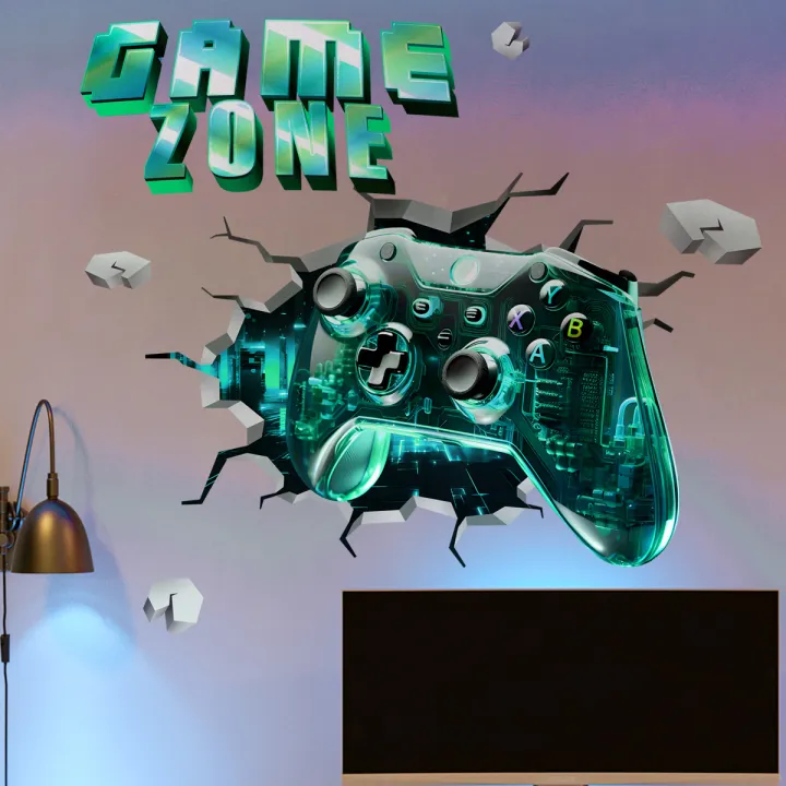 Large Graffiti Video Game Joystick Wall Decal Playroom Gaming Zone Xbox ...