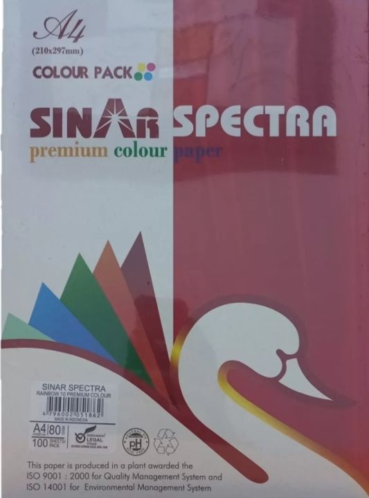 Colour A4 Sheets 100 Sheets Sinar Spectra High Quality Colour A4 Sheets ...