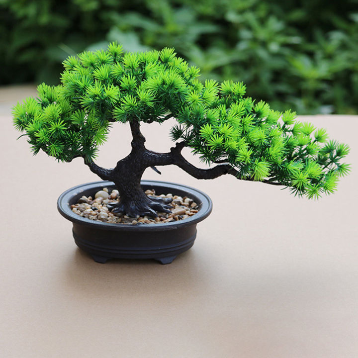 Artificial Plastic Plants Bonsai Small Tree Pot Potted Flower Home Room ...