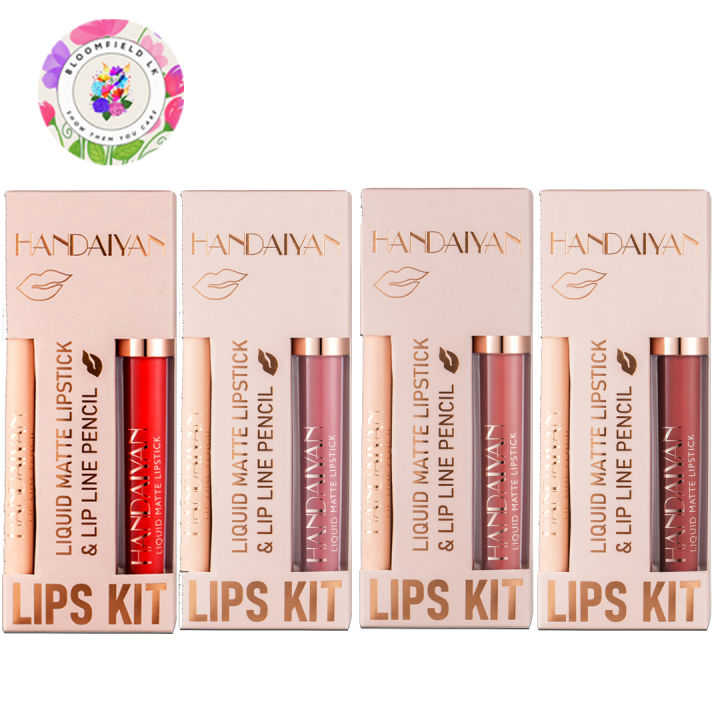 HANDAIYAN LIP KIT WATERPROOF MATTE LIQUID LIPSTICK AND | Daraz.lk