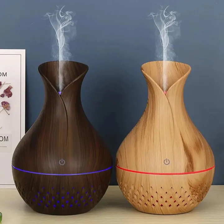 7 LED Lights, Wooden Pattern Portable USB Ultrasonic Diffuser for ...