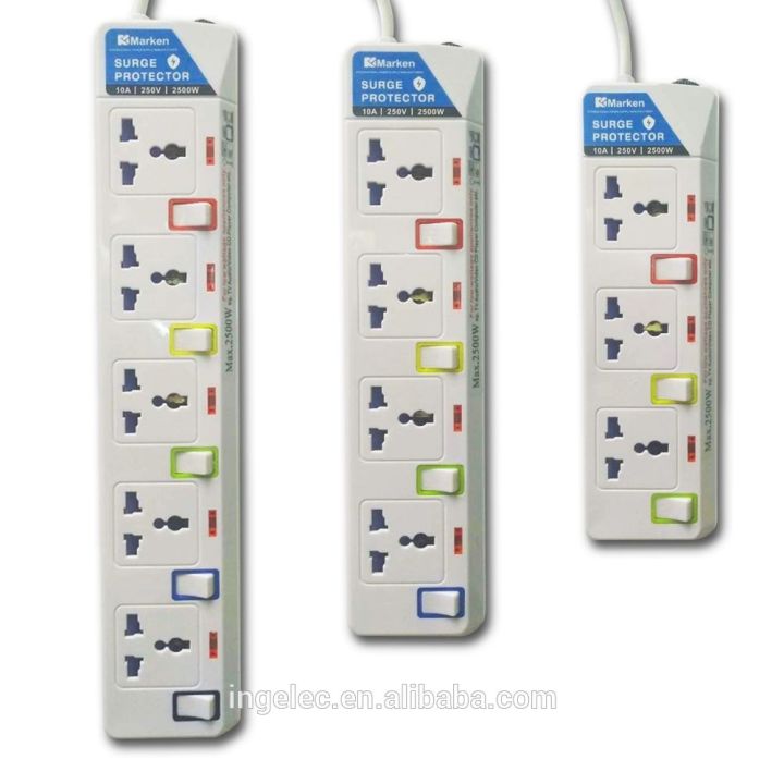 13A Power Socket 2M 3/4/6 Gang Lead Cords Universal Multi Plug ...