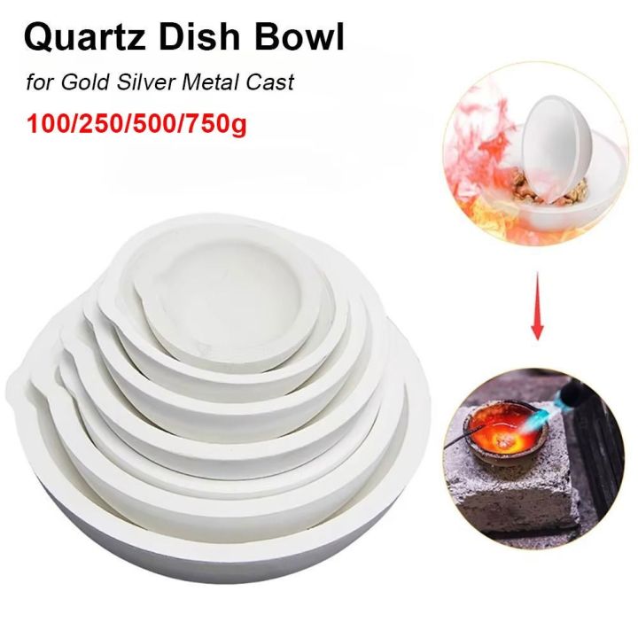 1Pcs New High Temperature Quartz Dish Bowl 100-750g White Silica ...