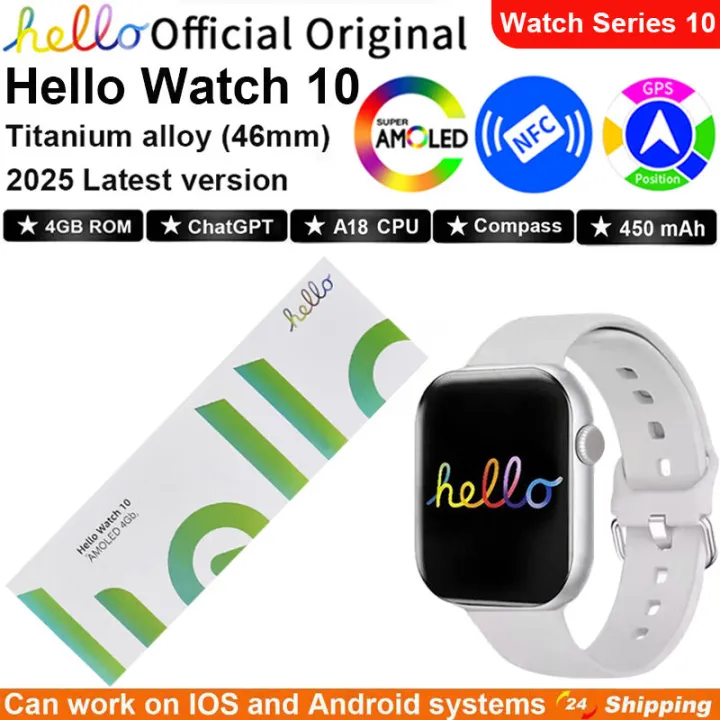 New Smartwatch 2025 Hello Watch 10 46mm AMOLED 4G ROM GPS GPT NFC ...