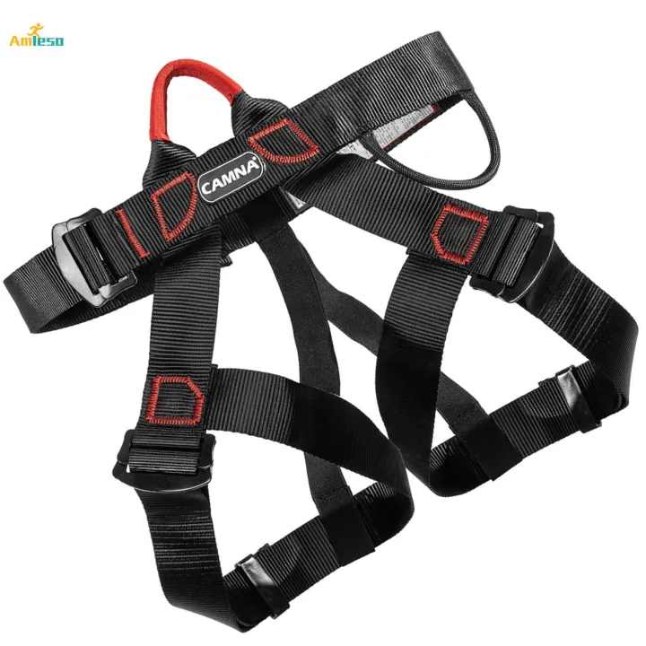 Climbing Harness Safety Belt Tree Climbing Rappelling Equip Black ...