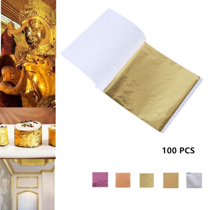 24K Gold Leaf Edible Gold F Sheets For Cake Decoration Facial Cover ...