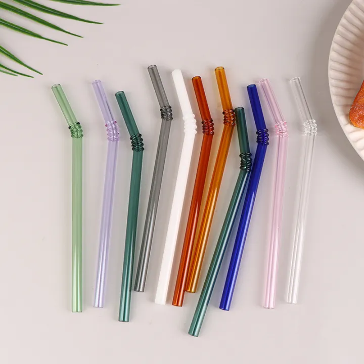 【New design】Reusable Straws Colorful Drinking Straw High Borosilicate ...