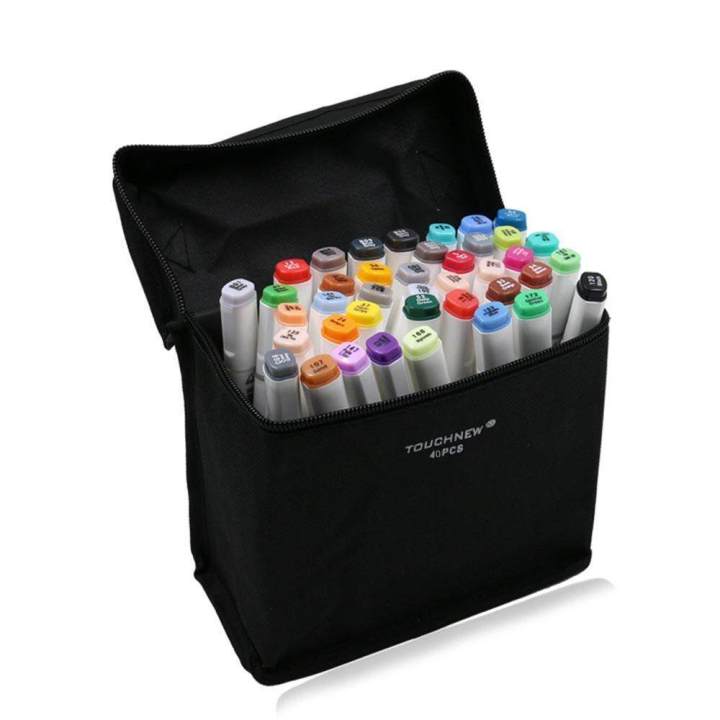 40 Colors Dual Tip Art Markers Twin Marker Pens Highlighters With ...