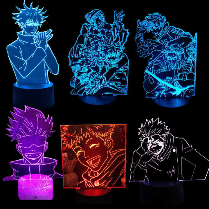 Jujutsu Kaisen Cartoon Ryomen Sukuna Satoru Gojo 3D Visual Night Lights ...