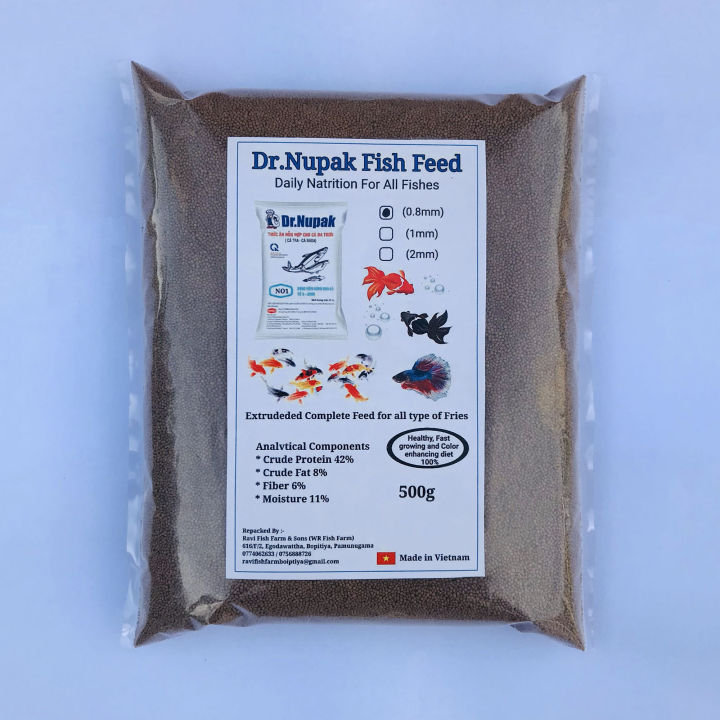 Dr.Nupak Fish Feed 500g Daily Natrition For All Fishes (0.8mm) Healthy ...