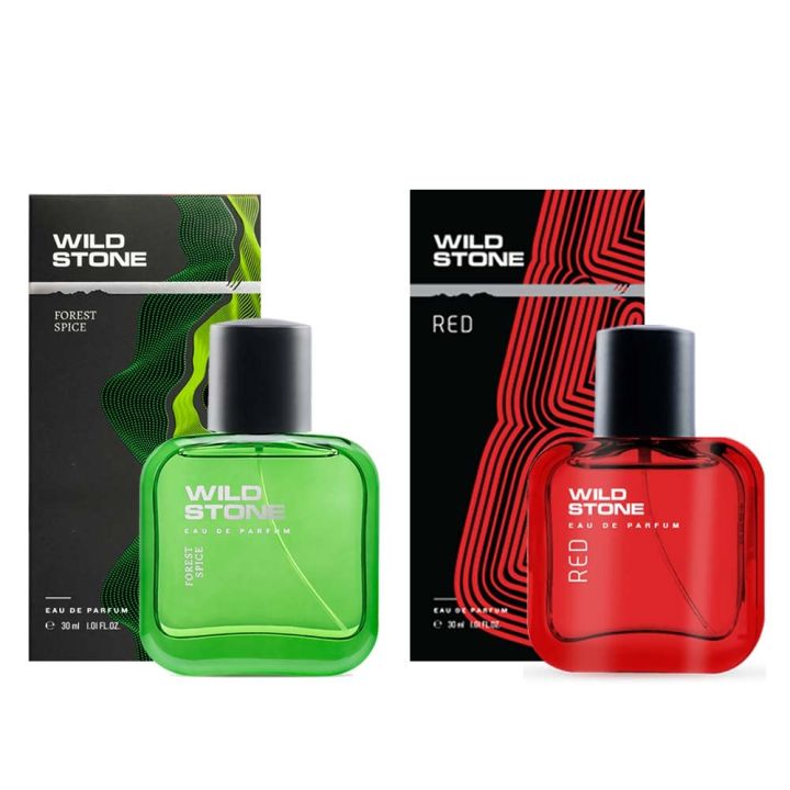 Wild Stone Forest Spice and Red Long Lasting Perfume for Men, Pack of 2 ...