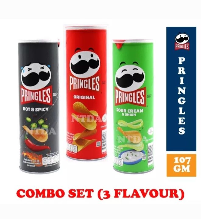 Pringles Potato Crisps - Original + Sour Cream & Onion + Hot Spicy ...