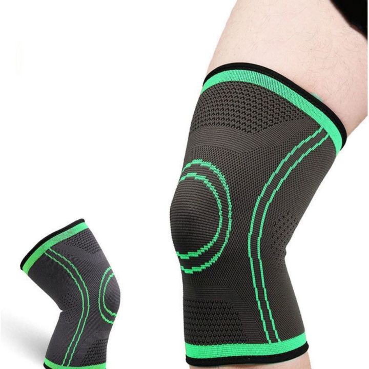 Professional Nylon Compression Knee Pads Black Green Orange Elastic ...