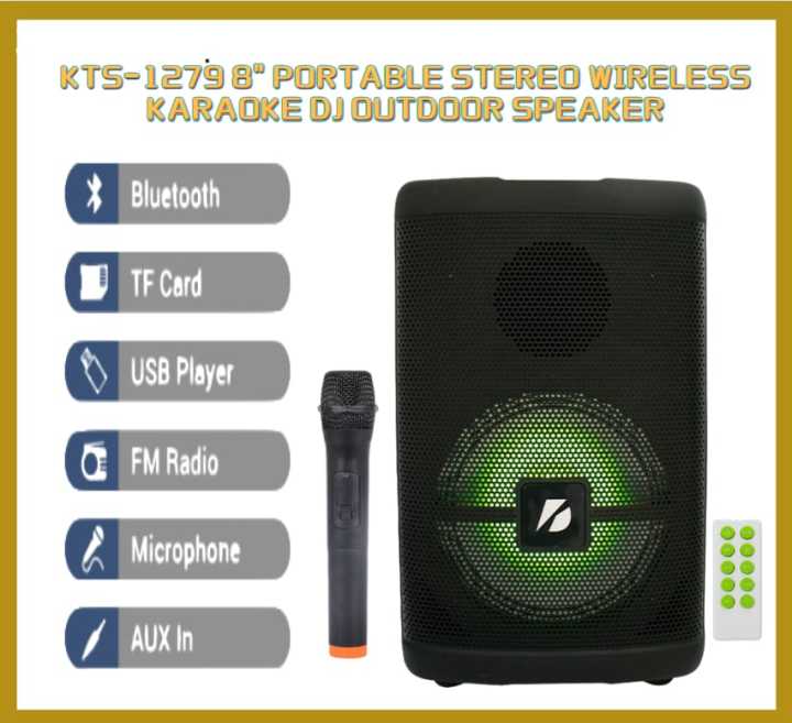 KTS-1279 Portable Bluetooth Speaker with Wireless FM Microphone | Daraz.lk