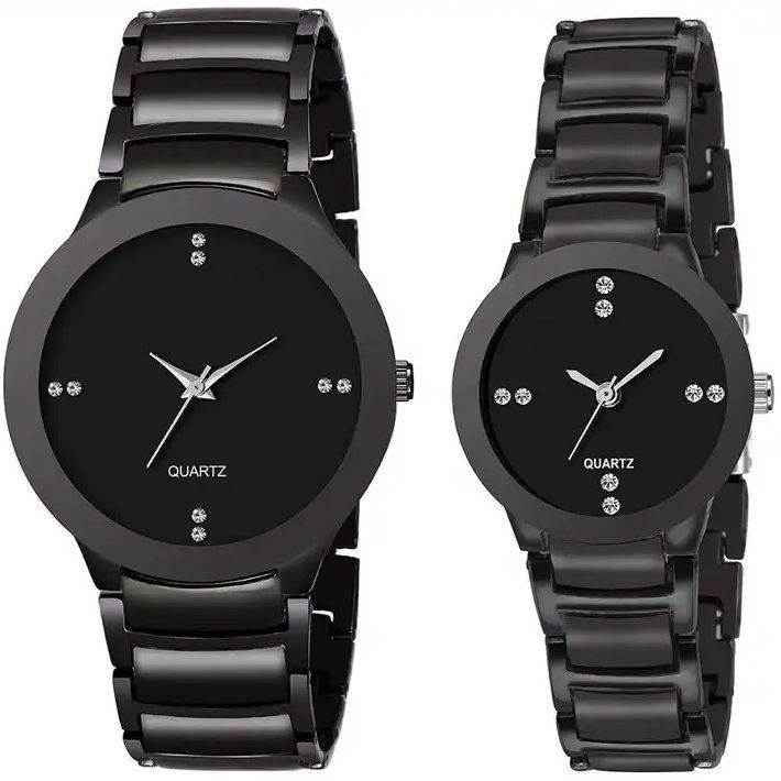 Fast Selling Model Stainless Steel Luxury Couple Watch Quartz Analog Business Chain Casual Wrist ...