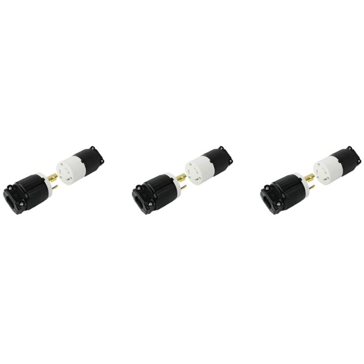 ICQURBT 3X Power Plug KIT 30 Amp 250 Volt Male Female Twist Lock 3 Wire ...