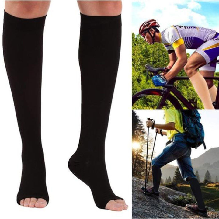 1pair Below Knee Support Stockings Varicose Vein Circulation ...